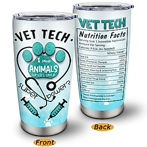 Mebupol Vet Tech Gifts Tumbler 20OZ 1PC, Veterinarian Gifts, Veterinary Gifts, Gifts for Veterinarians, Future Veterinarian Gifts for Women Men, Best Veterinarian Gifts, Vet Tech Gifts for Women Cup