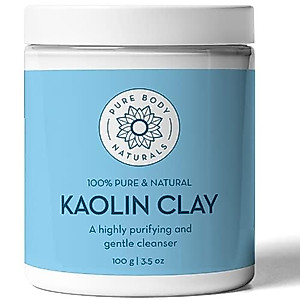 Pure Body Naturals Kaolin Clay Powder, 100 g - Perfect for Natural DIY Skin Cleansers, Masks and Scrubs