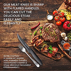 Granitestone Nutriblade 6-Piece Steak Knives with Comfortable Handles, Stainless Steel Serrated Blades – Dishwasher-safe and Rust-proof Steak Knife For Home and Restaurant Use As Seen On TV