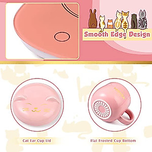 Coffee Cup Warmer Coffee Warmer with Mug for Women Electric Coffee Mug Heater Temperature Control Ceramic Cute Cat Smart Coffee Warmer for Office Desk Home Christmas Birthday Gift(Pink)