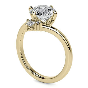 10K Solid Yellow Gold Handmade Engagement Ring 2.50 CT Round Cut Moissanite Diamond Solitaire Wedding/Bridal Ring Set for Women/Her, Fancy Ring Gifts for Her