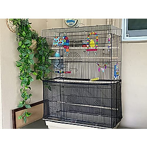 Bird Cage Seed Catcher Mesh Skirt Cover for Parrot Bird Cage Cover Seeds Guard Dust-Proof Universal Birdcage Accessories, Prevent Scatter and Mess, Light and Breathable Fabric (Black)