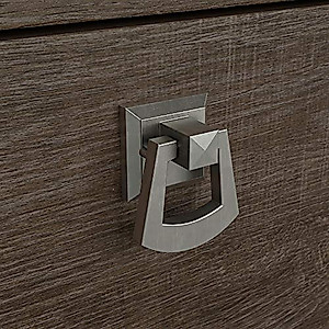 Bush Furniture Salinas L-Shaped Storage | Study Table with Drawers & Cabinets | Home Office Computer Desk, 60W, Ash Brown