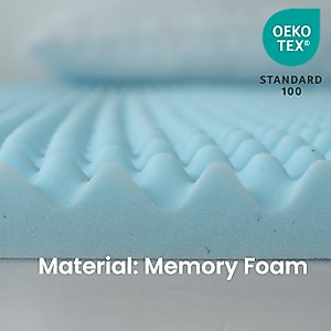 Simple&Opulence 2 Inch Egg Crate Memory Foam Mattress Topper, Convoluted Foam for Promote Airflow and Relieve Pressure Points - King Size