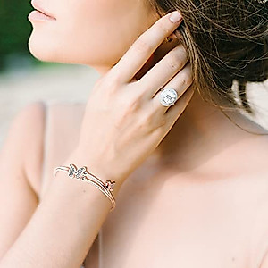 RIMAYZI Rose Gold Cuff Bracelets for women, Bracelet Bangle Birthday Gift for Women Mom Wife Sister Girlfriend Friendship (Butterfly)