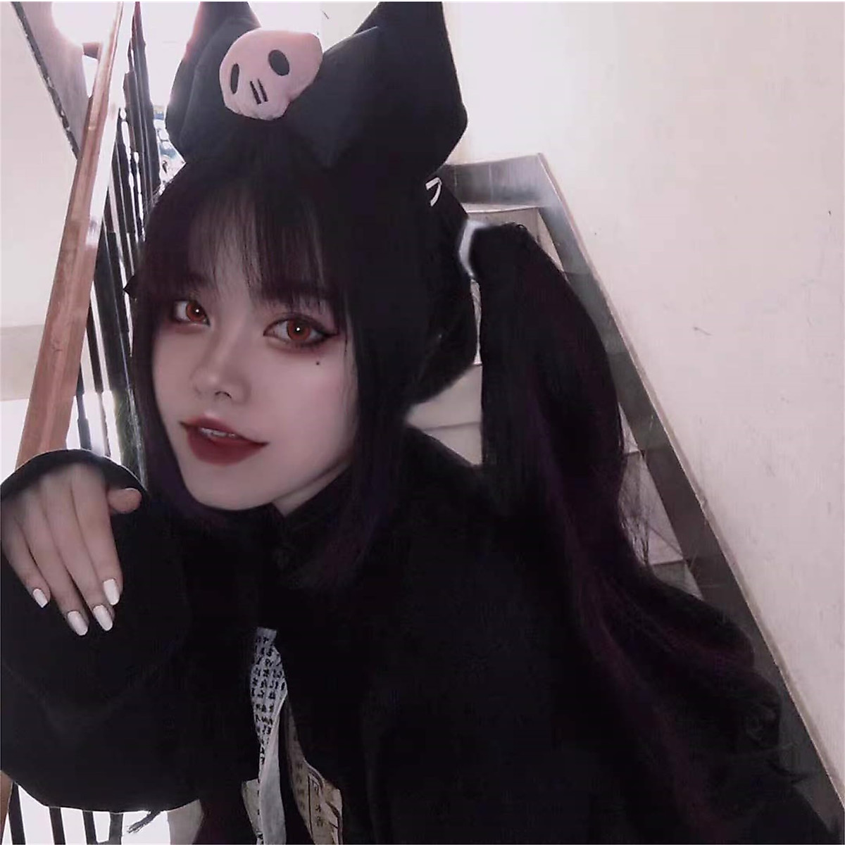 Vlmazlm Cosplay Hairpin Ear Headband Plush Hairband Women Kawaii Butterfly Costume Halloween Christmas Holiday Birthday Party Gift (style-F)