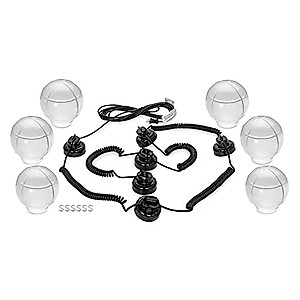 Camco 42762 Decorative RV Awning Globe Lights - 6 Clear Globes on Black Wire, Fits Directly into Your RV Awning Track, Great for Outdoor Events
