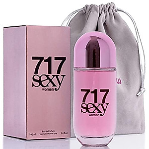 NovoGlow 717 Sexy Women- 100ml/3.4 Fl Oz Eau De Parfum Spray - Long Lasting Floral Citrusy & Powdery Fragrance Smell Fresh & Clean All Day Includes Carrying Pouch Gift for Women for All Occasions