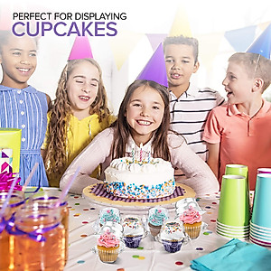 Stock Your Home Individual Plastic Cupcake Containers Disposable with Connected Airtight Dome Lid (25 Count) Clear Single Cupcake Container, BPA Free