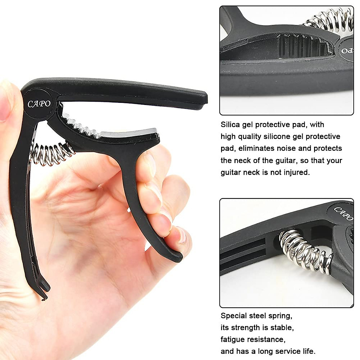 TIMESETL Guitar Accessories Kit Guitar Tool Changing Kit Include Acoustic Guitar Strings, Tuner, Capo, String Winder, Picks, Pick Holder, Bridge Pins, Nuts & Saddles, Finger Protector, Finger Picks