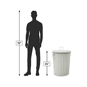 MARKSON 20-Gallon Beige Galvanized Steel Can - Secure Lid for Indoor/Outdoor Use