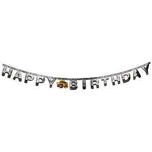 Creative Converting Construction Zone Birthday Banner, 96" x 7", Multi-colored