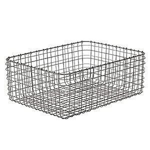 mDesign Farmhouse Decor Metal Wire Food Organizer Storage Bin Basket for Kitchen Cabinets, Pantry, Bathroom, Laundry Room, Closets, Garage - 16" Long - Graphite Gray