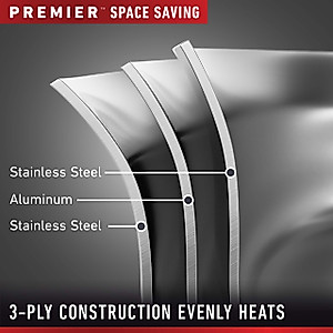 Calphalon Premier Space-Saving Stainless Steel Pots and Pans, 10-Piece Cookware Set