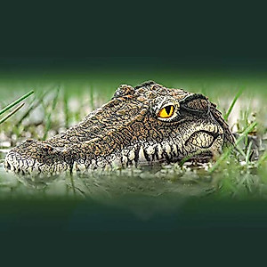 Geniff Floating Alligator Head, Pool Accessories Float Alligator for Koi Pond Decoration and Protection to Scare Heron Away