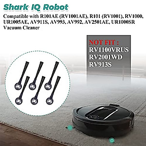 Techecook 102KY1000 Shark Side Brushes Replacement (6 Pack) Compatible for Shark IQ Robot R101AE (RV1001AE), RV1100, RV1101, RV2011DRUS, RV912S, R100, UR1105ARUS Vacuums