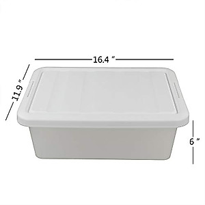 Yubine Plastic Bin with Lid, 14 Quart Latching Tote, 2 Packs