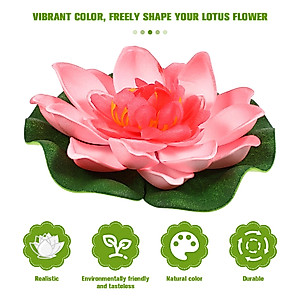 BESPORTBLE 5pcs Artificial Floating Water Lily Lotus Flowers Pond Decor for Garden Decoration Bed Edging