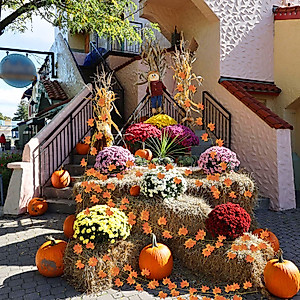 Fall Leaf Garland - Fall Leaves Decor Autumn Leaf Garland Hanging Vines Artificial Fall Maple Leaves 12 Pack - Thanksgiving Halloween Leaves Garland Christmas Decor for Home Garden Party Fireplace