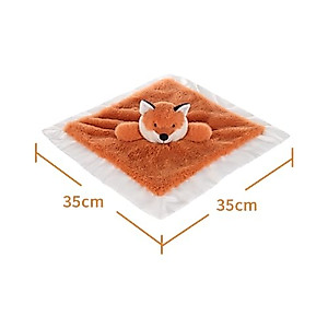 Apricot Lamb Stuffed Animals Yellow Fox Soft Security Blanket Infant Nursery Character Blanket Luxury Snuggler Plush Baby Lovey(Yellow Fox, 14 Inches)
