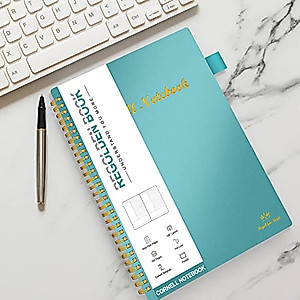 Regolden-Book Cornell Note Notebook, Study Note Taking System, Classic and Simple Design, Ldeal for Easy Learning and Record Keeping (Teal)