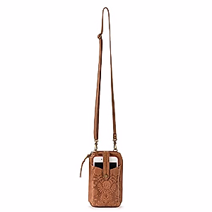 The Sak Silverlake N/S Smartphone Crossbody, Tobacco Floral Embossed
