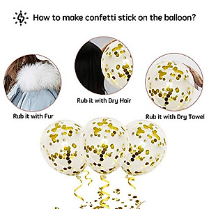 Black Gold Silver party Balloons, 50pcs 12 Inch Metallic Thicker Latex Confetti Balloons with Ribbon for Wedding Birthday Baby Shower Decorations (BlackGoldSilver50pcs)