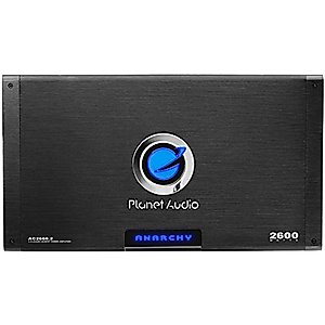 Planet Audio AC2600.2 Anarchy Series Car Audio Amplifier - 2600 High Output, 2 Channel, Class A/B, High/Low Level Inputs, High/Low Pass Crossover, Full Range, Hook Up To Stereo and Subwoofer