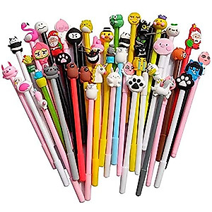 sencoo 24 pack Cute Cartoon Gel Blue Ink Pens Assorted Style Writing Pens for Kiddie Birthday Present School Prize Student Gift Fun Girls Kiddie Pens (blue)