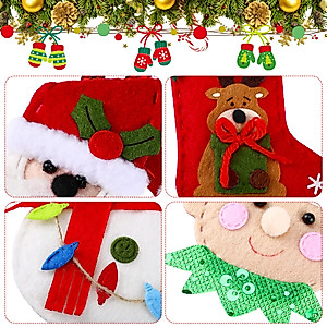 Skylety 8 Pieces 3D Christmas Tree Ornaments Set Felt Santa Elf Snowman Candy Cane Ornament, Christmas Stocking, Gnome Felt Decoration(Santa Claus)