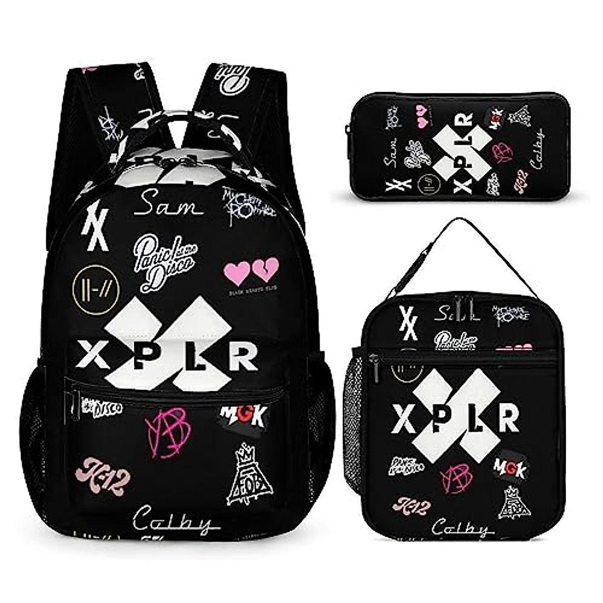 Hei Bai.JZQ 3 In 1 Backpack Set Bookbag With Lunch Box And Pencil Case