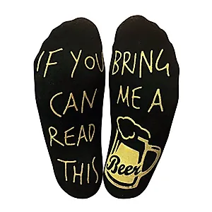 'If You Can Read This Bring Me A Beer' Funny Ankle Socks For A Beer Lover