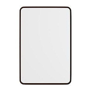 Flash Furniture Janinne Rectangle Wall Mirror - Brushed Bronze Accent Mirror - 20" x 30" Vanity Mirror - for Bathroom, Vanity, Entryway, Dining Room, & Living Room