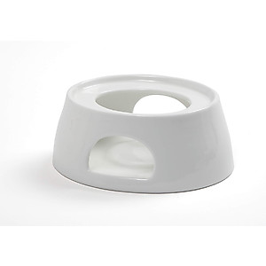 Norpro Porcelain Gravy Sauce Boat with Stand and Candle, 16oz, White