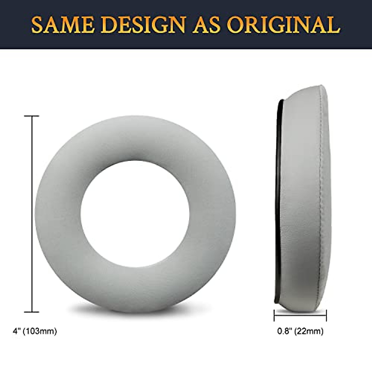 SOULWIT Cooling Gel Ear Pads Cushions for Beyerdynamic DT770/Pro DT880/Pro DT 990/Pro, Earpads for DT440/DT550/DT790/DT797/DT831/DT860/T70/T90/T5P/MMX300/TYGR 300R/HS200/HS400/HS800/RSX700 - Silver