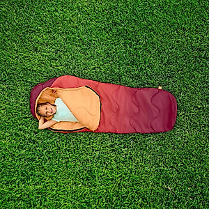 Firefly Outdoor Gear Youth Mummy Sleeping Bag Machine Wash Red Orange 70" x 30"