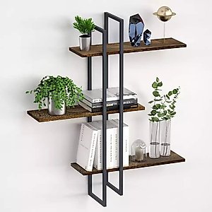 Azaela Home 3 - Tiers 38" Rustic Wall Mount Metal Hanging Brackets for Floating Shelves, DIY Wall Mounted Heavy Duty Bracket