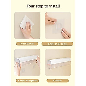 Socks Underwear Wall Mount Drawer Organizer, Switchable 6 Cell Drawer Acrylic Organizers Self-Adhesive Anti Dust Storage Boxes for Clothes Socks Lingerie Underwear Ties (Green)