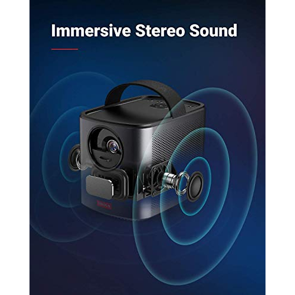 Nebula by Anker Mars II Pro 500 ANSI Lumen Portable Projector, Black, 720p Image, Video Projector, 30 to 150 Inch Image TV Projector, Movie Projector (Renewed)