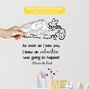 Winnie Pooh - As Soon As I Saw You Quote Baby Room Wall Decal- Decal for Baby's Room- Quote Mural Decal (Wide 22" x 26" Height)