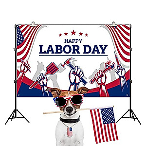 Happy Labor Day Background Banner Patriotic Hanging Party Decoration for American Holiday Party Supplies