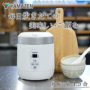 [Yamazen] Rice cooker 0.5-1.5 go Microcomputer-type small mini rice cooker with rice cracker mode for warm living Reservation function White YJG-M150 (W) Japan Import