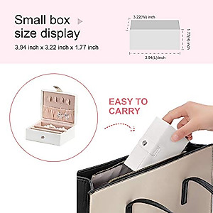 Smileshe Jewelry Box for Women Girls, PU Leather Large Storage Boxes with Portable Travel Case, Huge Lockable Display Organizer for Rings Earrings Necklaces Bracelets