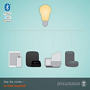 SYLVANIA SMART+ Bluetooth Clear Filament Soft White A19 LED Bulb, Compatible with Alexa, Apple HomeKit and Google Assistant, 1 pack