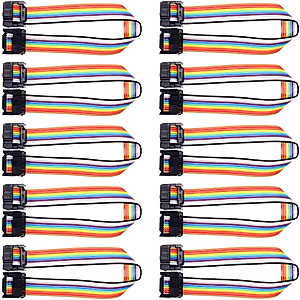 whiteeeen 10pcs 10 Pin for Flat Colorful Ribbon Cable 0.1" Pitch Female to Female Sockets About 7.87" IDC Connector