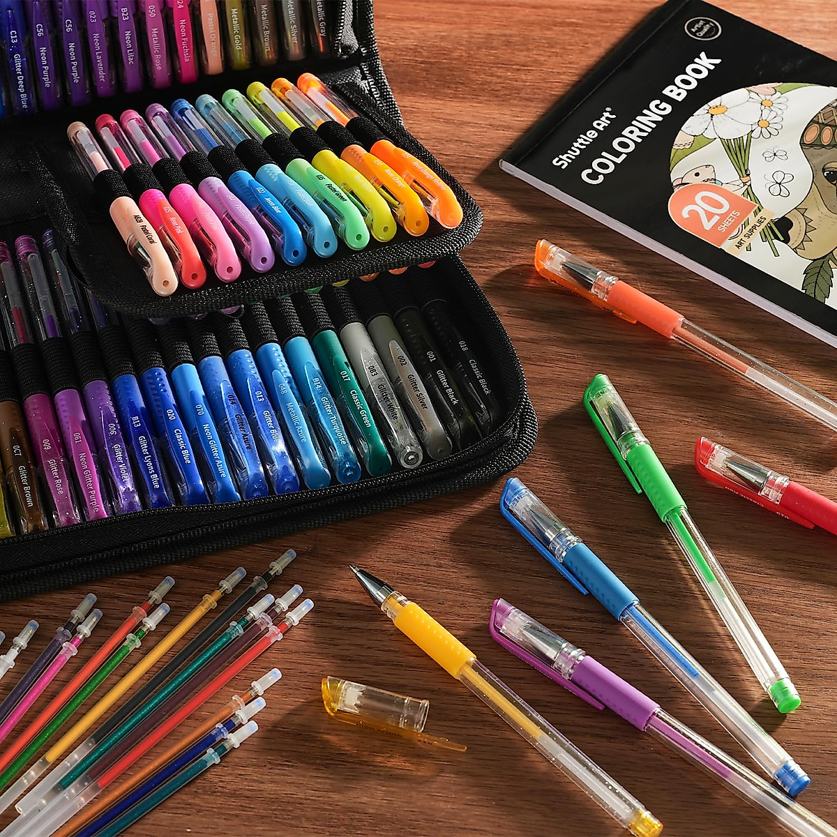 Gel Pens, Shuttle Art 120 Pack Gel Pen Set 60 Colored Gel Pen with 60 Refills for Adults Coloring Books Drawing Doodling Crafts Scrapbooking Journaling