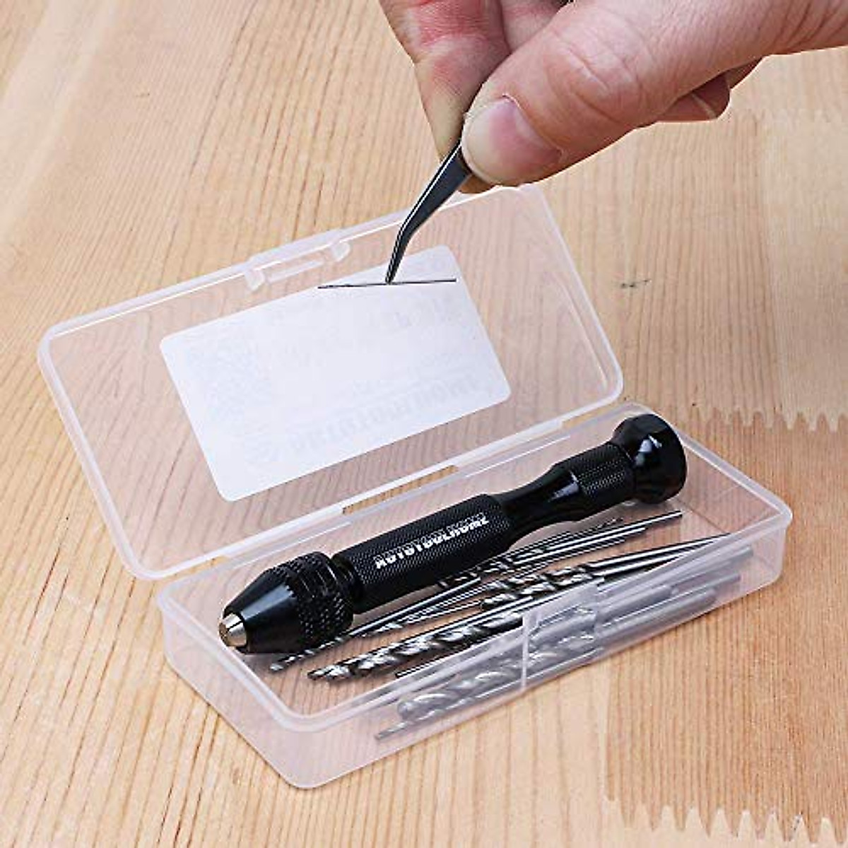 Precision Pin Vise Hand Drill with 25pcs Micro Twist Drill Bits Set (0.5-3.0mm) Mini Hand Drill Rotary Tool for PCB,Metal,Wood,Jewelry,Plastic,Resin Manual Making DIY Assembling Drilling