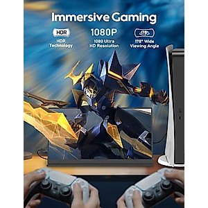 ZSCMALLS Portable Monitor Upgraded Ultra Slim&Lightweight Metal Frame 15 Inch IPS HDR 1080P HD Eye Care Screen USB C Gaming Monitor for Laptop/PC/Cellphone/Switch/PS3-4/Xbox/Raspberry Pi