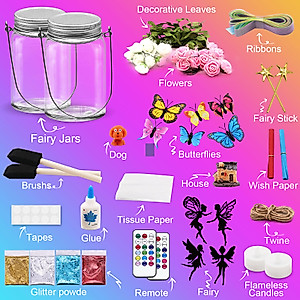 Alritz Fairy Lantern Craft Kit - Christmas Gifts for Kids Girls - Remote Control Mason Jar Night Light - DIY Garden Decorations Art Project Ornaments, Creative Activities Birthday Ages 4 5 6 7 8 9+