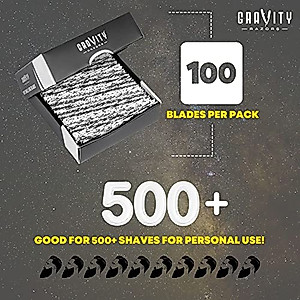 Premium Single Edge Razor Blades - Swedish Steel Razor Blades for Safety Razors and Straight Edge Razors, by GRAVITY RAZORS (100 Count)